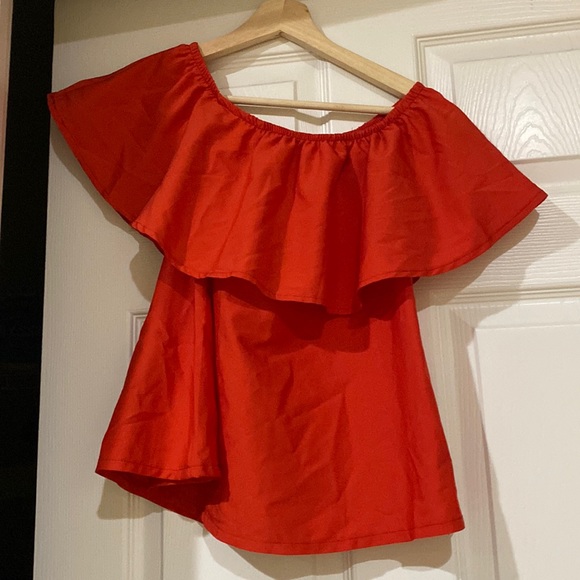 Amazon | Tops | Crimson Red Off Shoulder Top | Poshmark